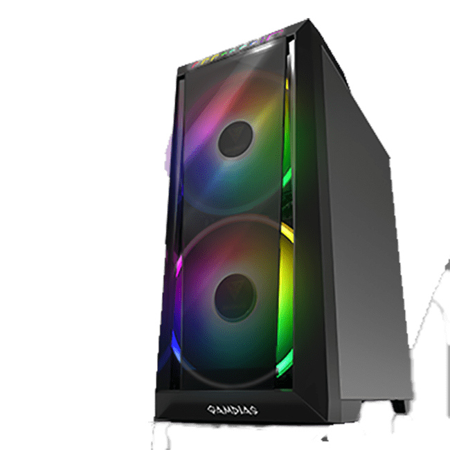 Корпус Gamdias Apollo M1 сталь\закаленное стекло\подсветка RGB 2x200mm ...